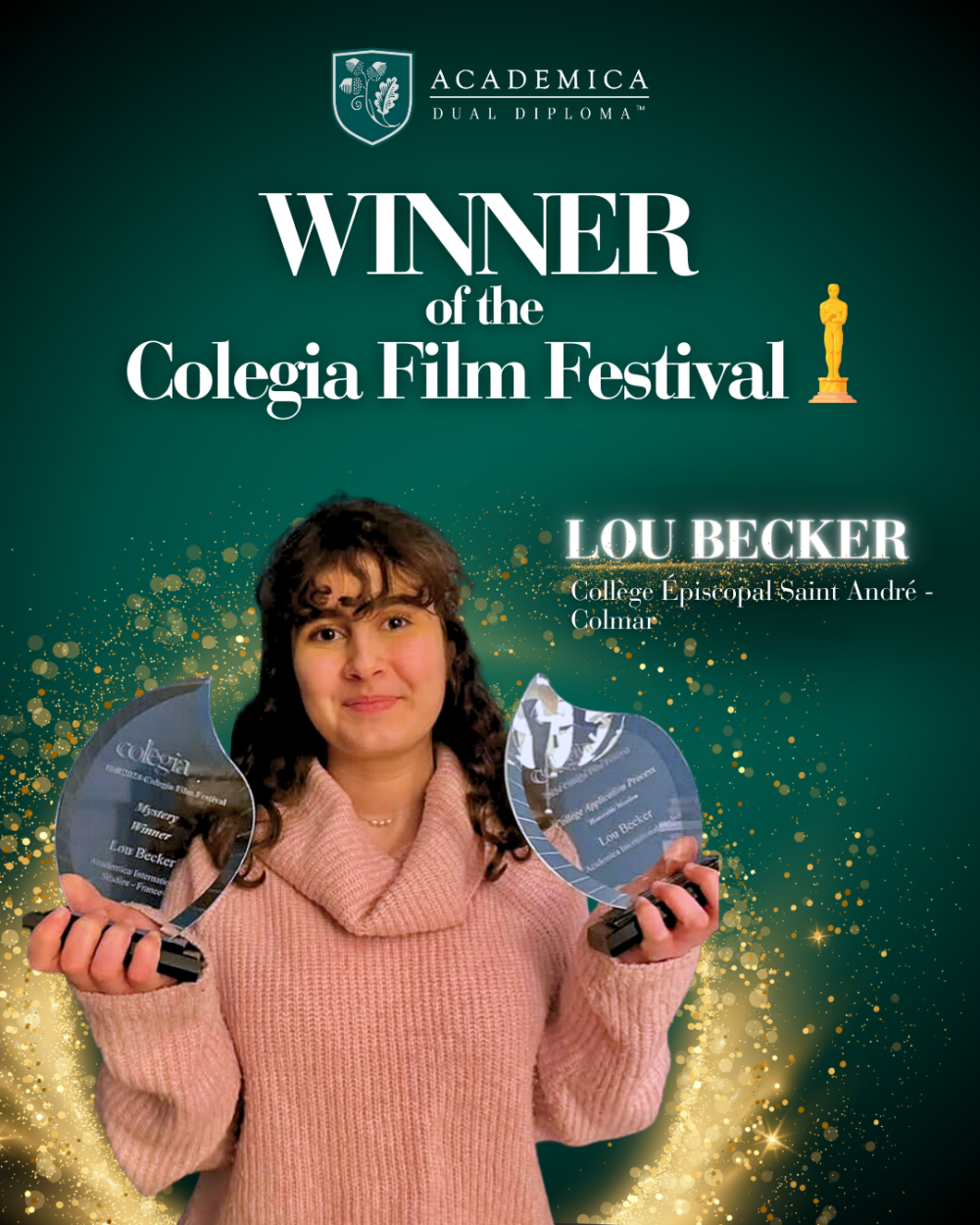 Lou Becker remporte le Colegia Film Festival d'Academica ! - Academica Dual Diploma